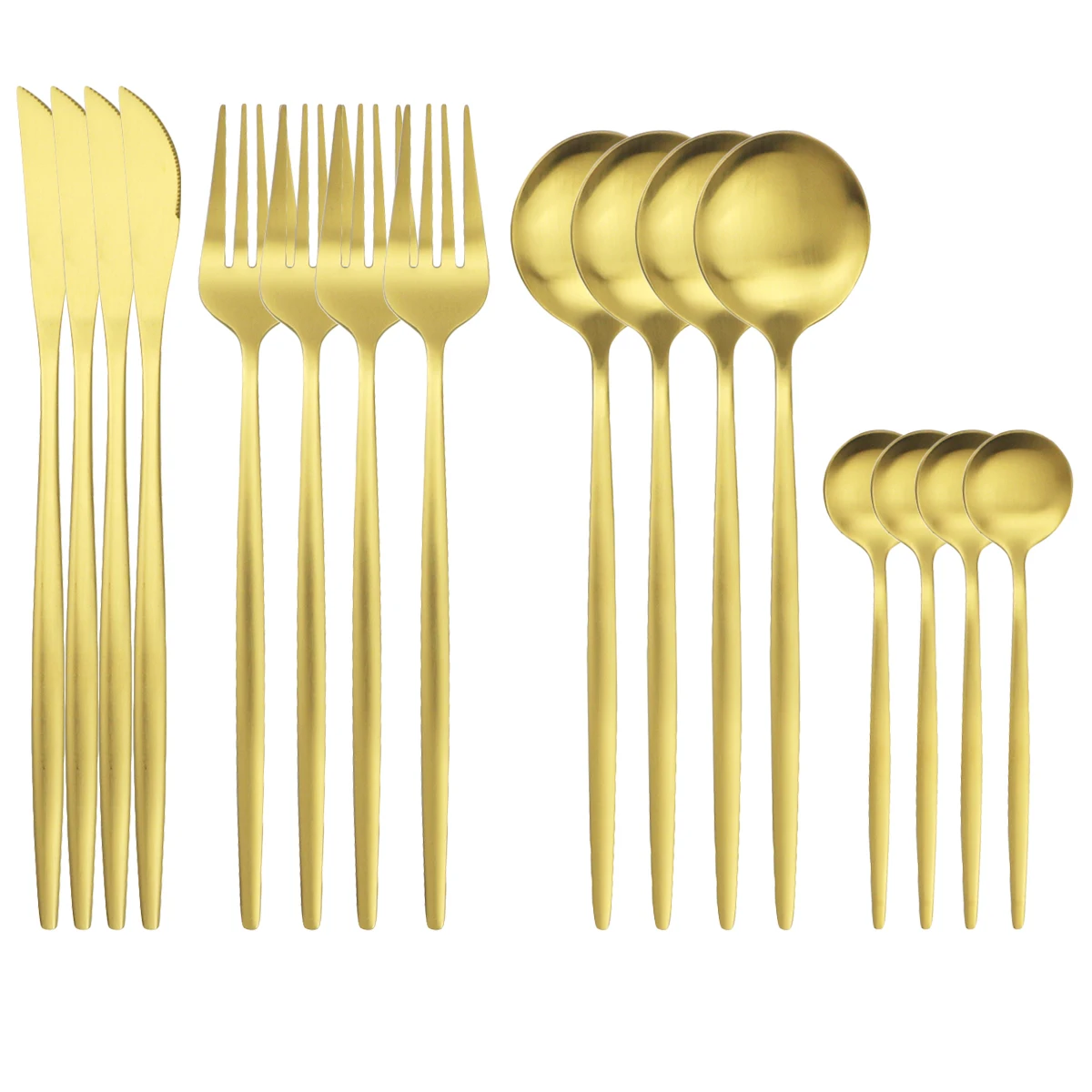 16-Piece Matte Gold Flatware Set - Culturizm