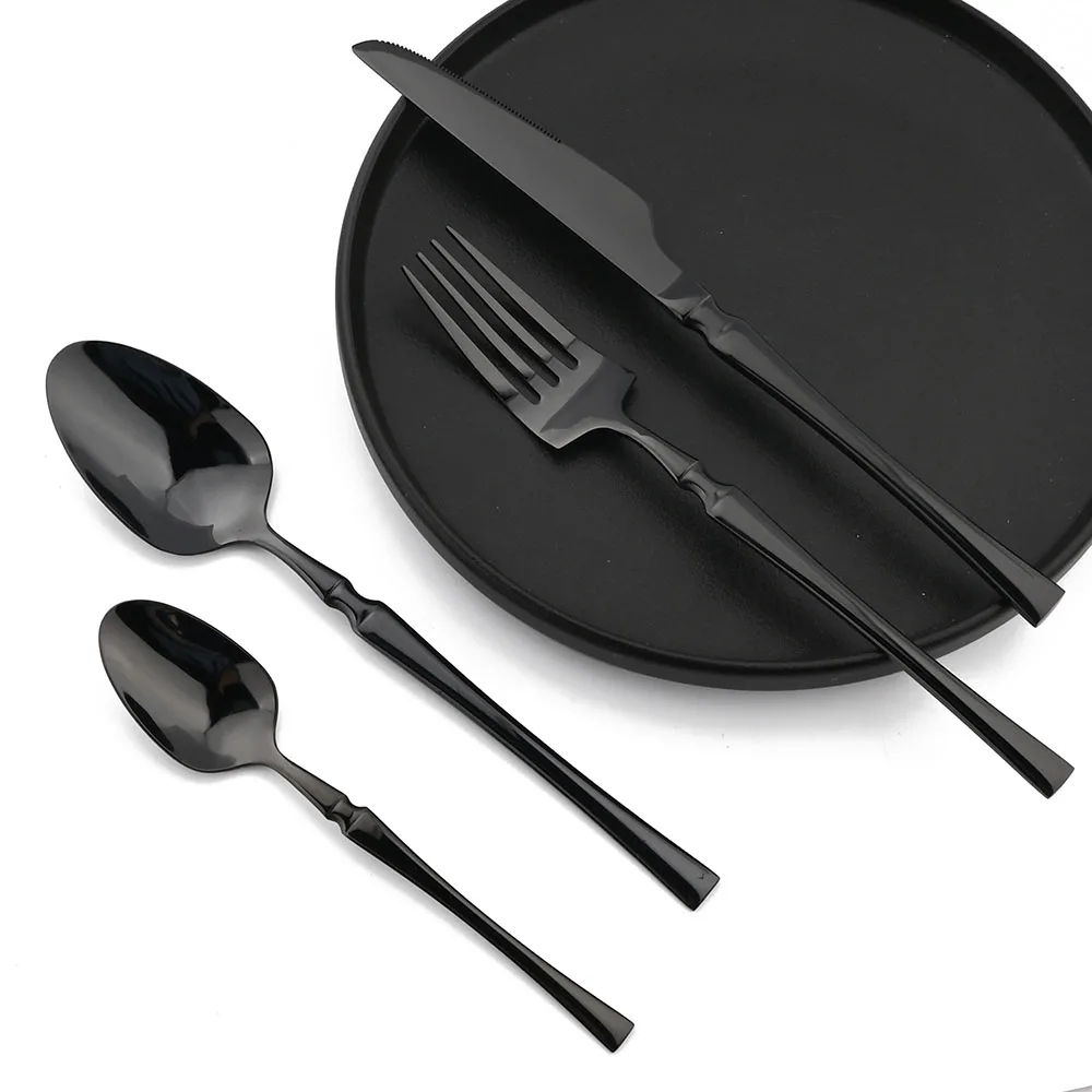 24-Piece Best Black Flatware Set - Culturizm